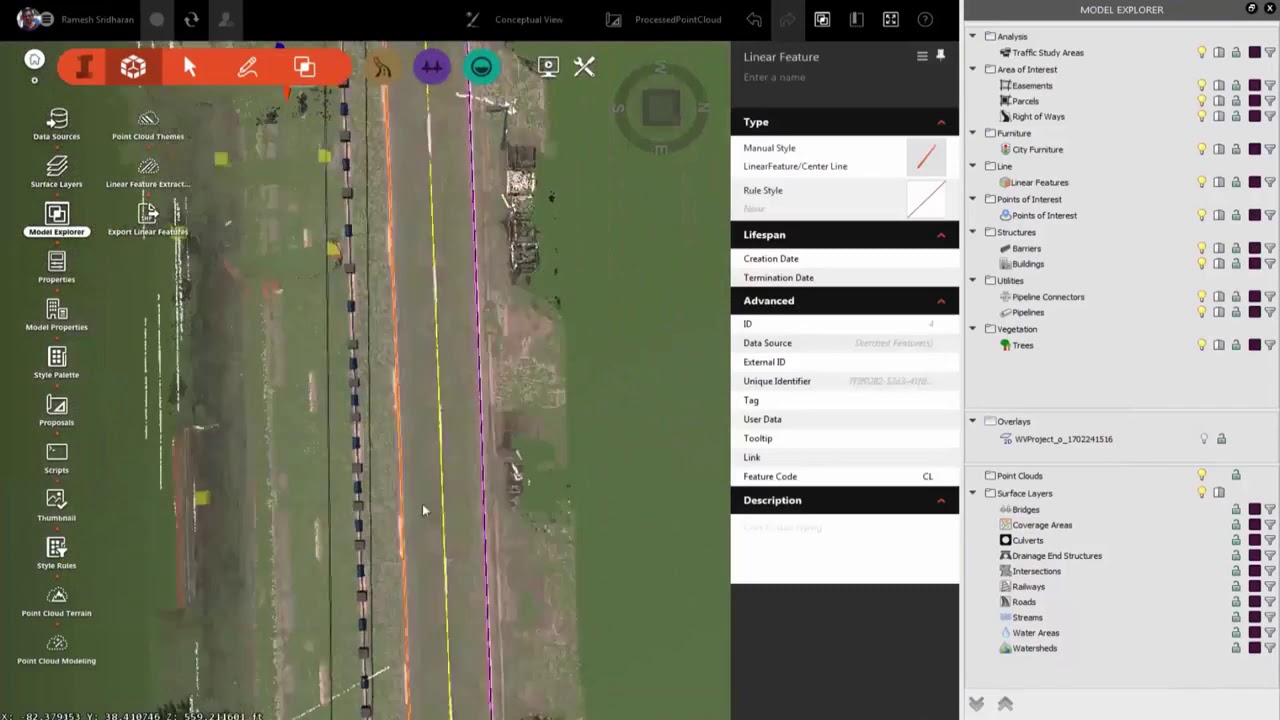 Extract Linear Features from Point Clouds