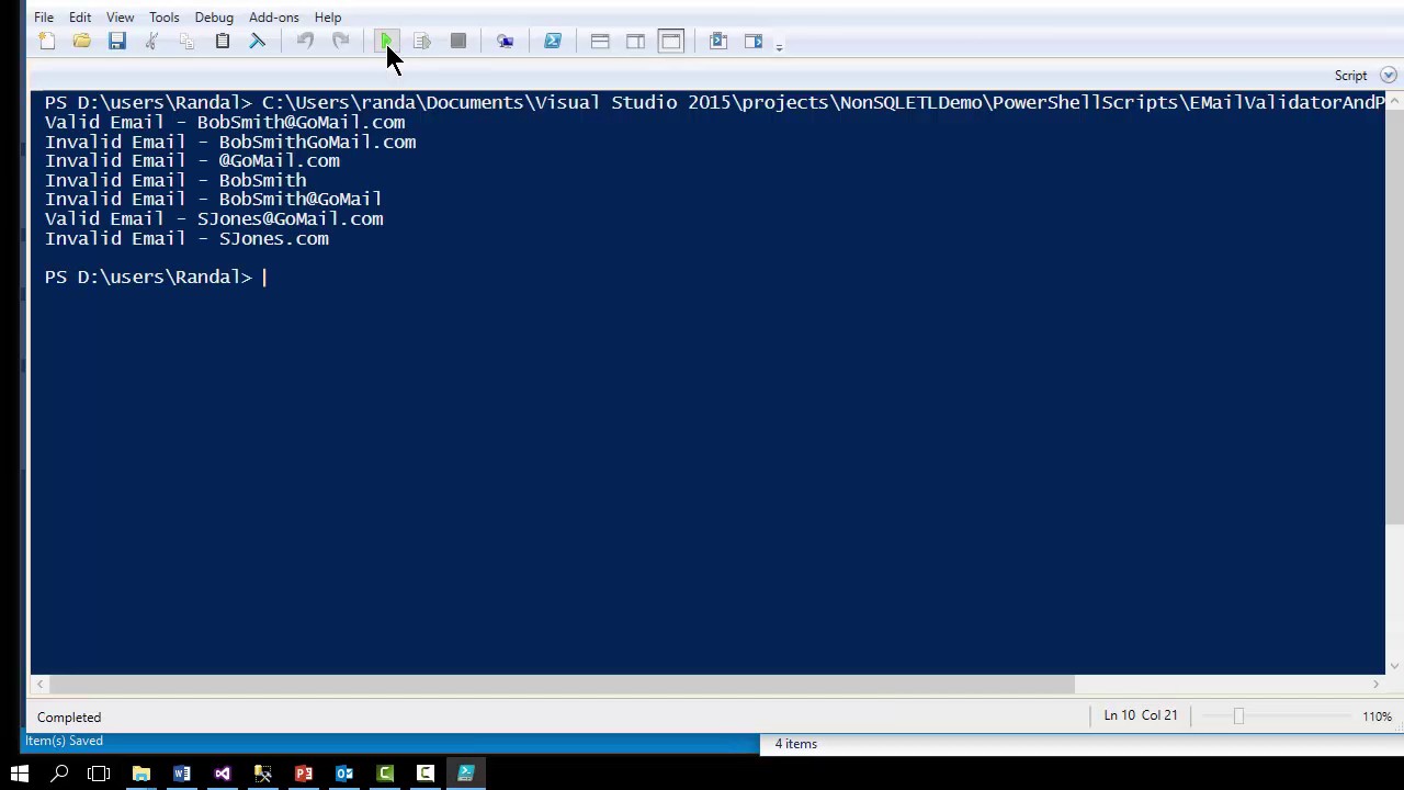 Using PowerShell in SSIS
