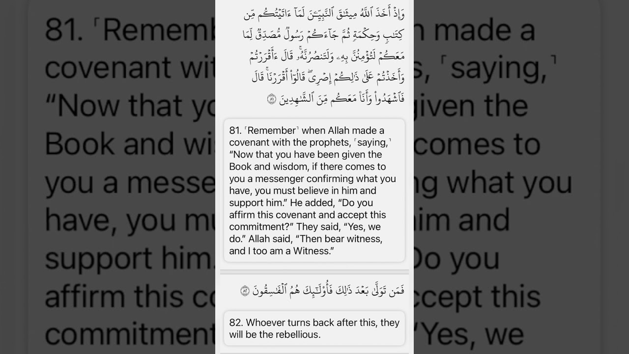 Surah Aal E Imran Ayah 81 82 Nasser Al Qatami quran quranrecitation