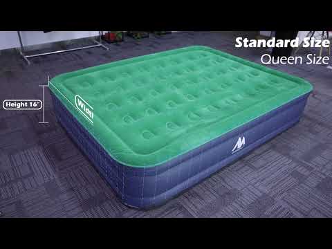 Queen Air Mattress with Built in Pump/USB-C Rechargeable Detachable