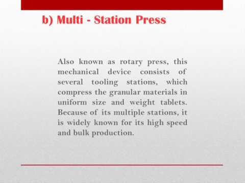 Define the Types of Tablet Press Used in Cosmetic Industry