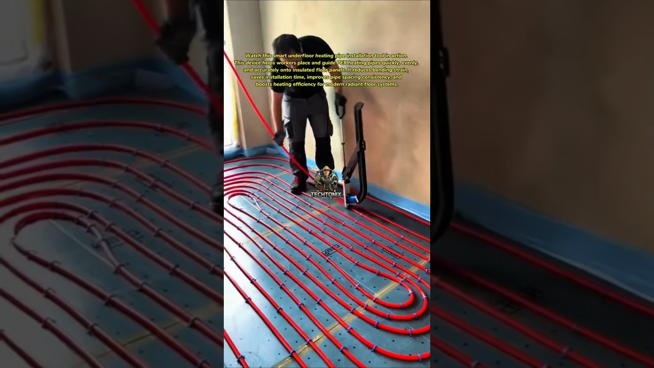 Amazing Underfloor Heating Pipe Installation Tool | Smart Floor Heating System Setup #Shorts