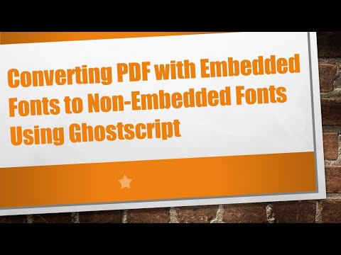 Converting PDF with Embedded Fonts to Non-Embedded Fonts Using Ghostscript