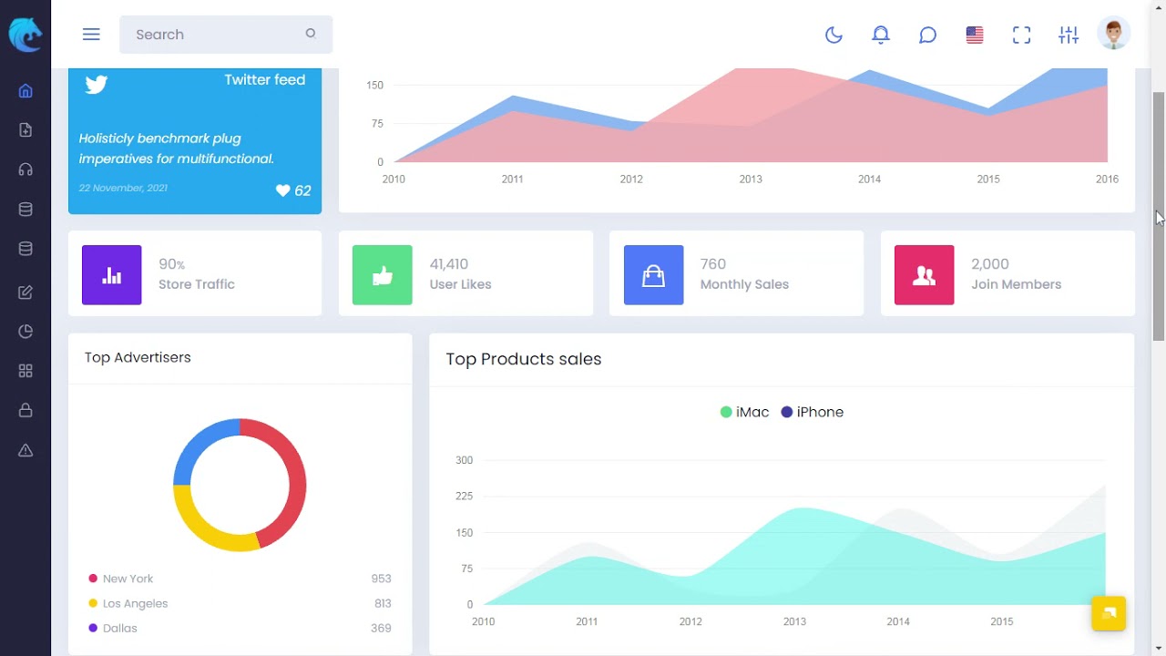 Bootstrap 5 Admin Dashboard Ui kit with Light Mini Sidebar Theme
