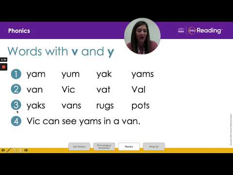 Kindergarten: blending words with v and y