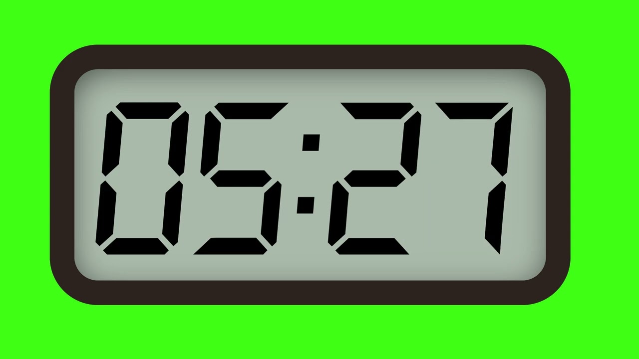 10 Minute Digital Countdown Timer | Green Screen Clock Animation 4K