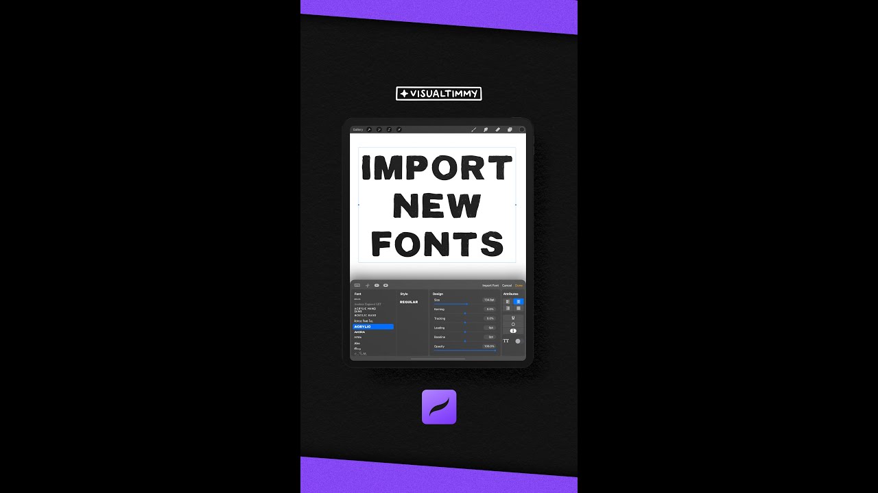 How to add new fonts in Procreate