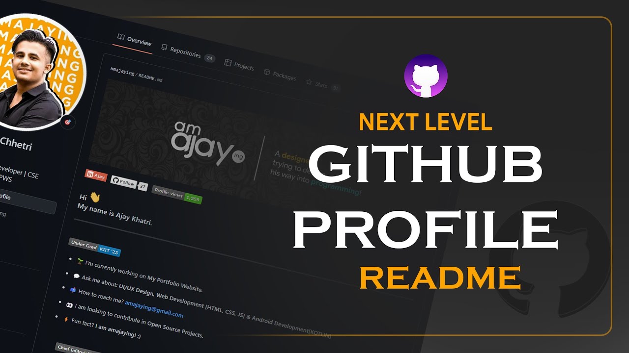 Next Level Github Readme Profile Tutorial | Must have for developers | Improve Your Github profiles