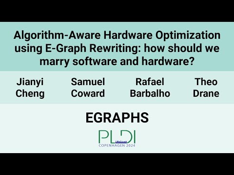 [EGRAPHS24] Algorithm-Aware Hardware Optimization using E-Graph Rewriting: how should we marry(…)