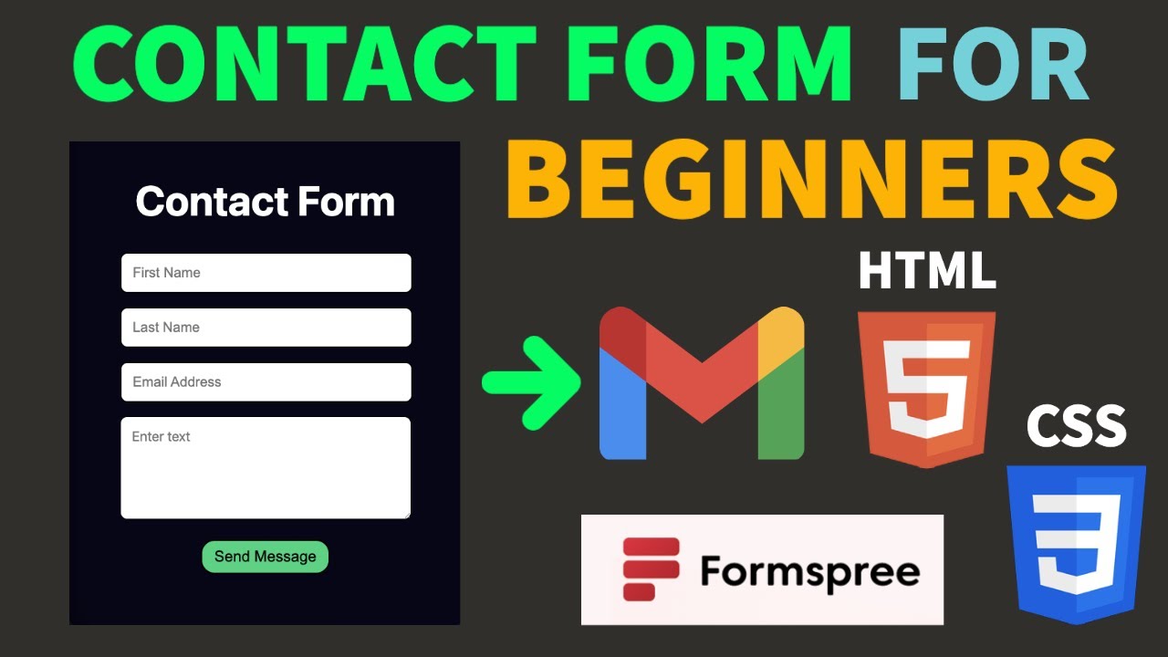 CONTACT FORM in HTML/CSS Website for Beginners (w/ Formspree)
