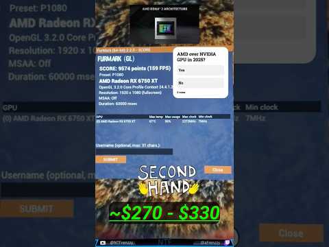 6750 XT AMD GPU * 12GB VRAM * FurMark (GL) Benchmark ( Would you buy AMD over NVIDIA GPU in 2025? )