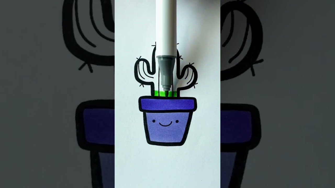 Cactus 🌵 #cactus #coloring #coloringpage #art #satisfyingvideo #viral #markers #fun