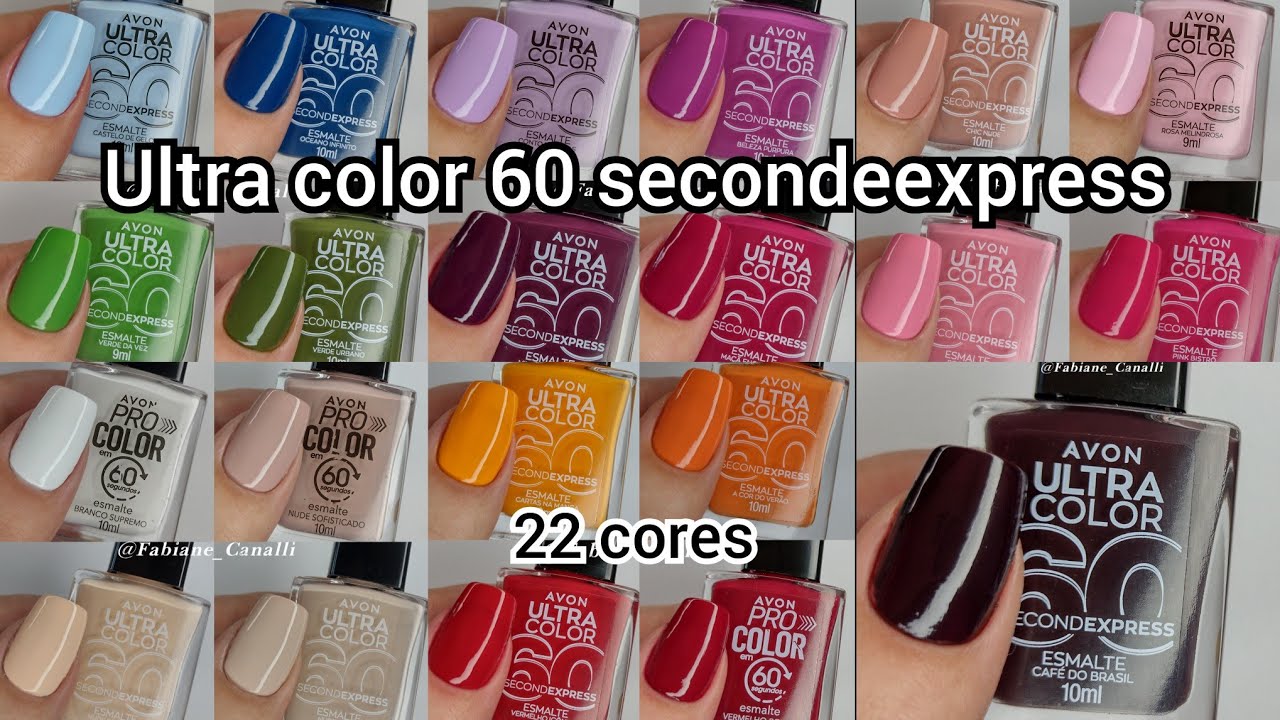 ESMALTE AVON ULTRA COLOR 60 SECONDEEXPRESS CORES QUE ESTÃO NO CATÁLOGO 2023