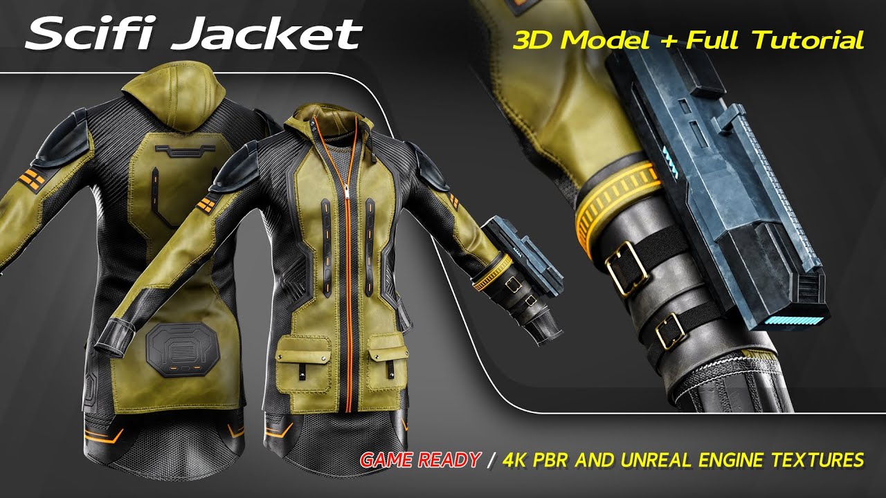 Sci-Fi Jacket / 3D Model + Full Tutorial
