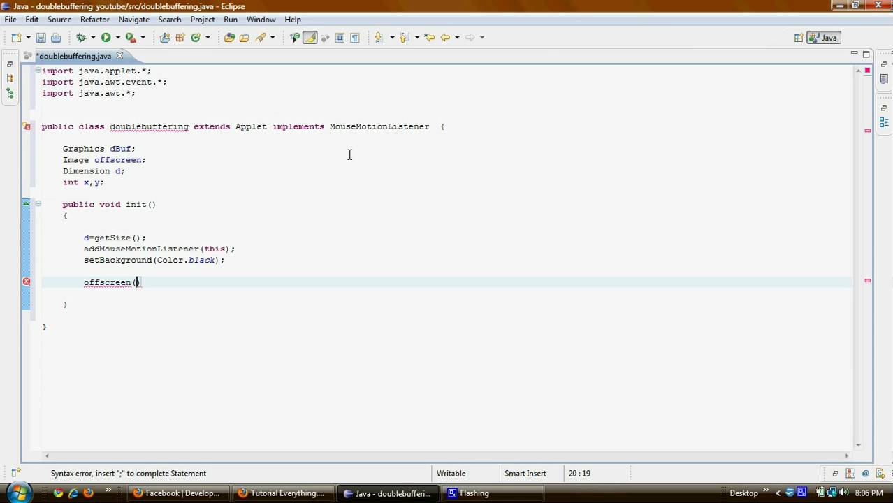 java applet  3/6 - double buffering