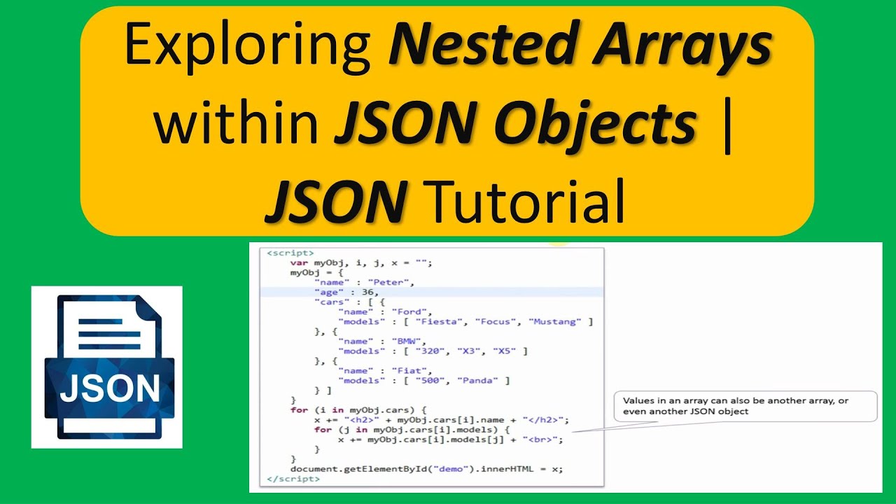 Exploring Nested Arrays within JSON Objects | JSON Tutorial