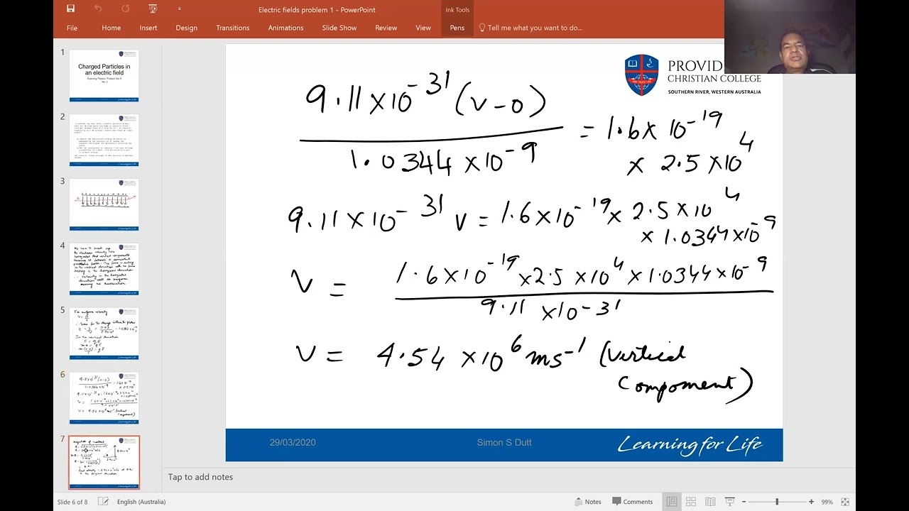 Exploring physics  Problem set 9: Charged particles in an electric field Q3