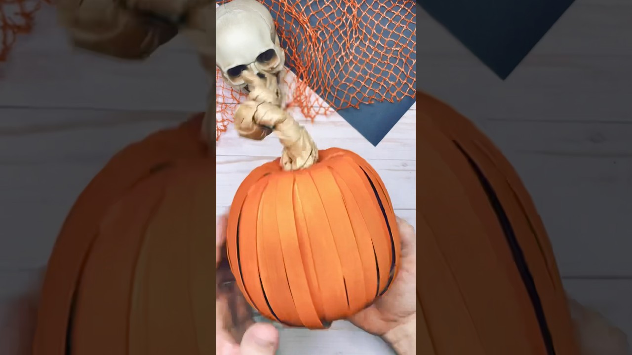 Manualidad fácil de calabaza con rollos de cartón y papel 🎃 Día Nacional de la Calabaza #calabaza...