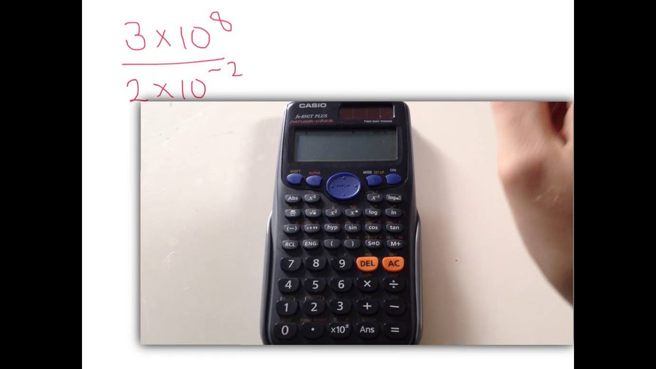 Using a calculator for standard form Qs