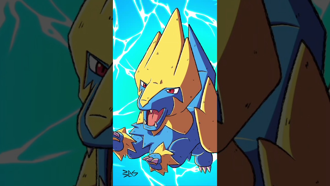 Dibujando un Pokemón a Diario Hasta que Llegue a 10,001 Seguidores, Día 101: #Manectric #digitalart