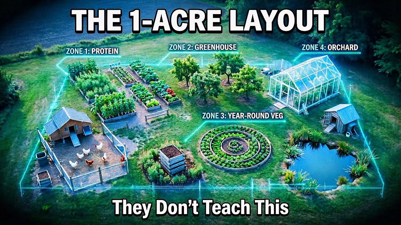 1 Acre Homestead: FREE Food All Year With This Layout