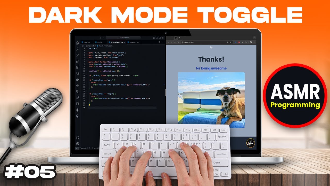 #5 ASMR No Talking Programming - Adding Dark Mode (Toggle Switch)