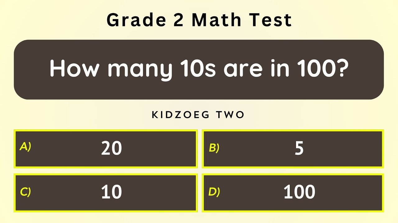 Grade 2 Math Test | 25 Questions for Children Ages 7–8 | Fun Arithmetic, Logic & Number Skills