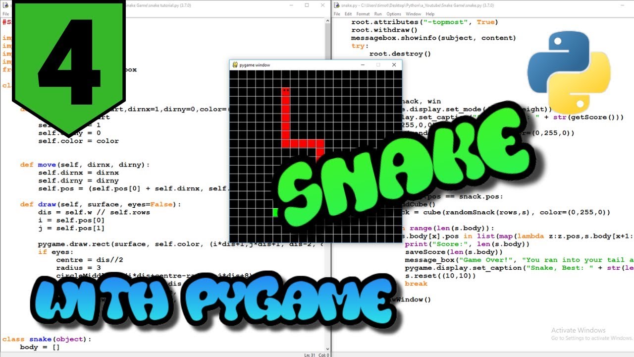 Snake Pygame Tutorial #4