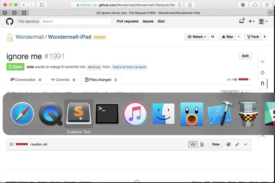 GitHub PR Safari extension