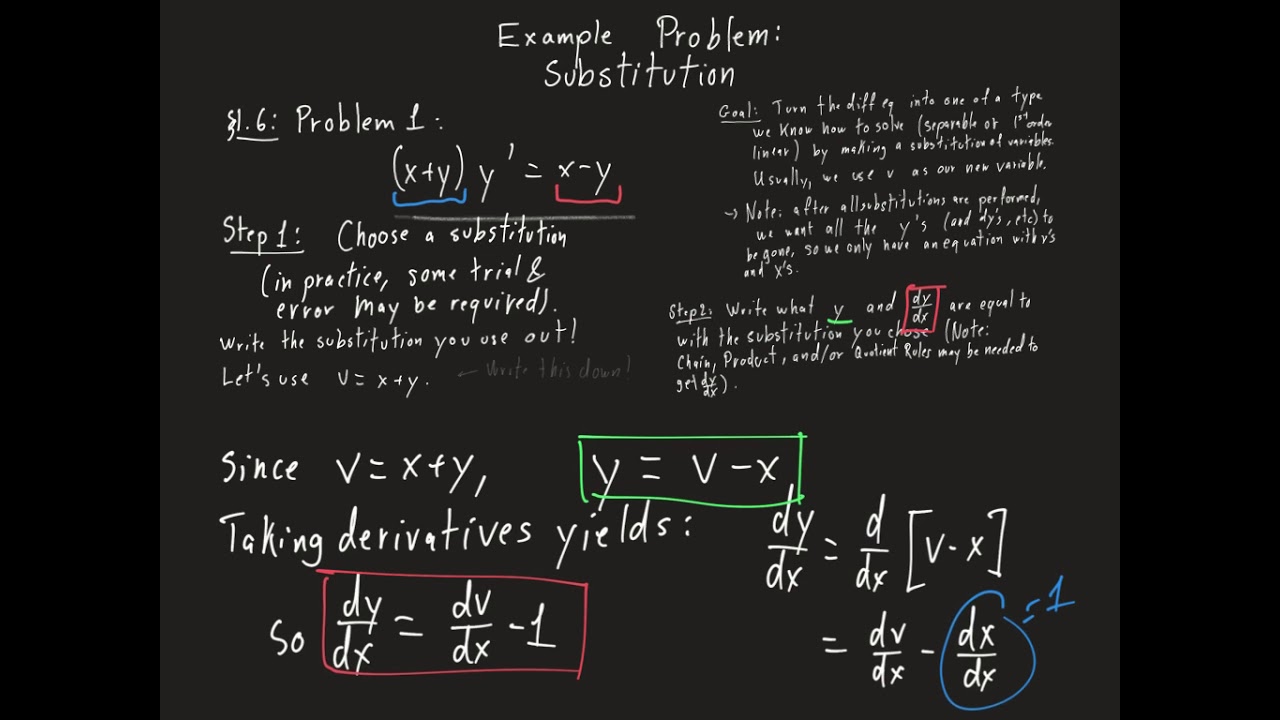 MATH 242 Tutorial — Substitution Methods