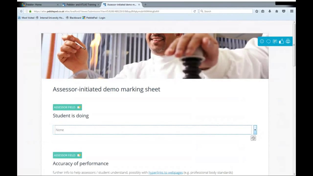 Using PebblePad for Live Assessment (e.g. presentations, OSCES...)