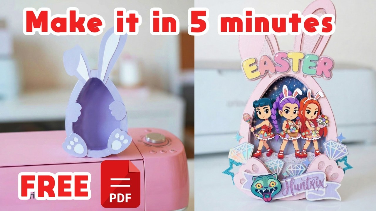 FREE Easter Egg Box Template PDF with Bunny Ears | Easy DIY Gift Box in 5 Minutes