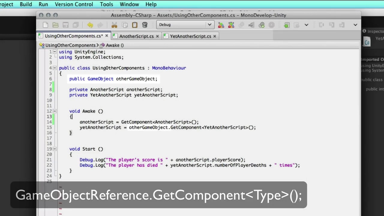 GetComponent   Unity Official Tutorials