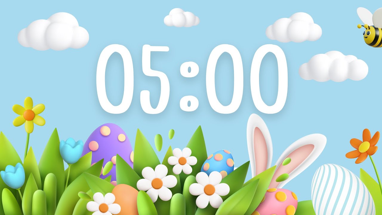 🥚 5 Minute Easter Timer for Classroom 🐣🌼 with Happy Spring Music | #Countdown