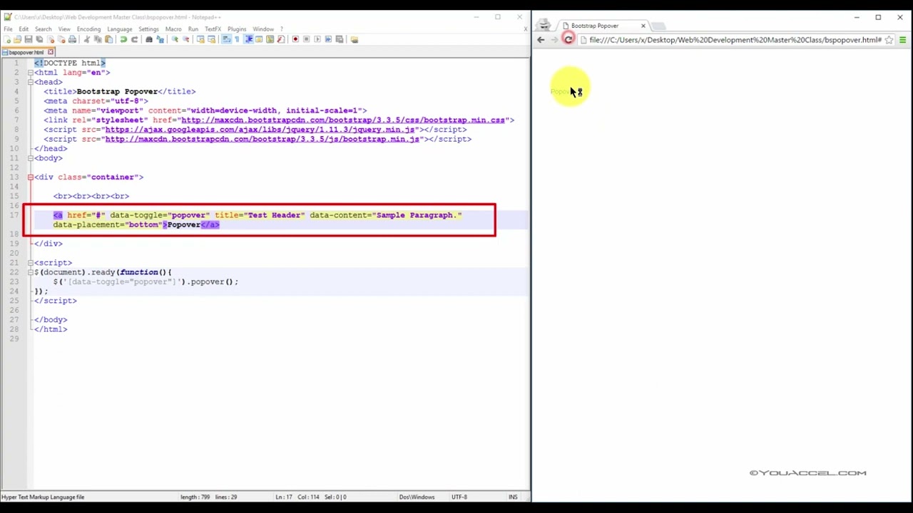 39. Bootstrap Popover