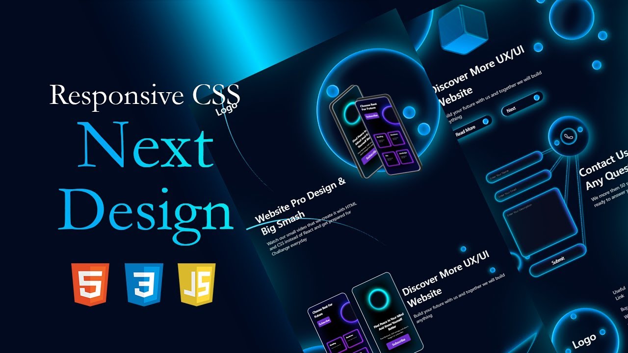 Make Responsive Website Using HTML And CSS And JavaScript Without Any Image | Background CSS Design