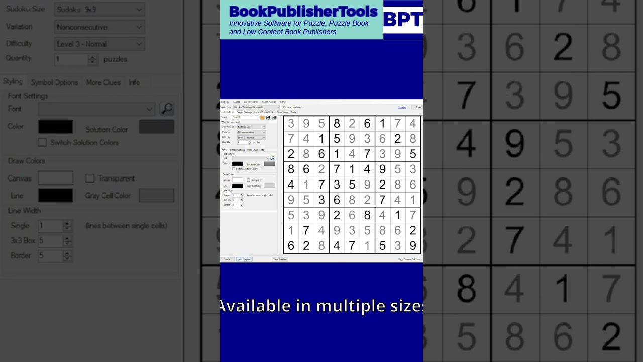 New Nonconsecutive Sudoku for Puzzle Maker Pro