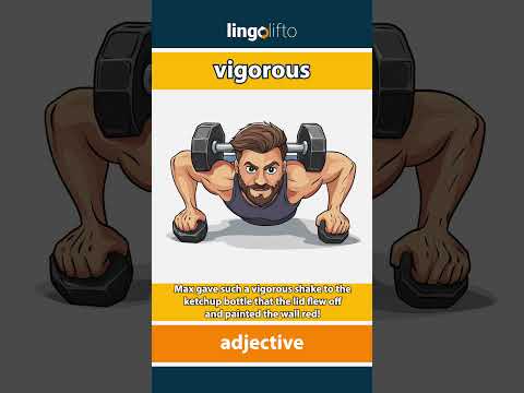 🇬🇧 Vigorous Meaning : Flash Card : Learn English Vocabulary