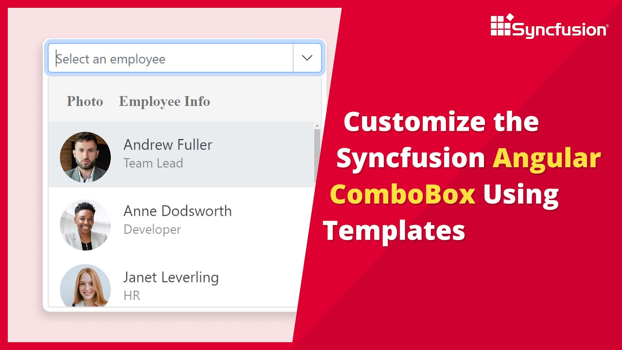 Customize the Angular ComboBox Using Templates