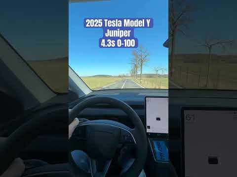 New Juniper Tesla Model Y acceleration Long Range all-wheel drive launch edition #cars #teslajuniper