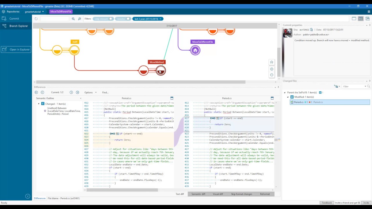 gmaster features - Semantic diff