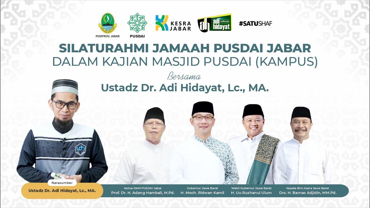 Disambut Ribuan Jama’ah di Pusdai Jabar, Ustadz Adi Hidayat LC, M.A ...