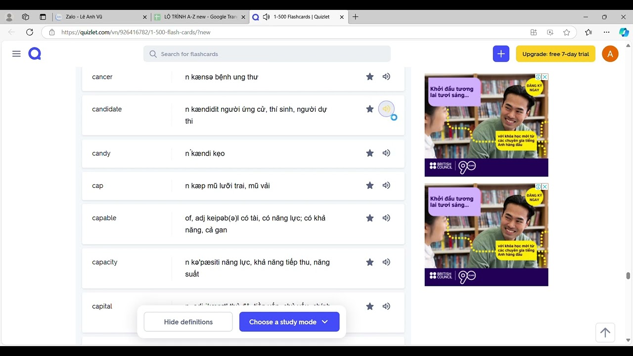 1 500 Flashcards   Quizlet and 2 more pages   School   Microsoft​ Edge 2024 10 22 15 58 31