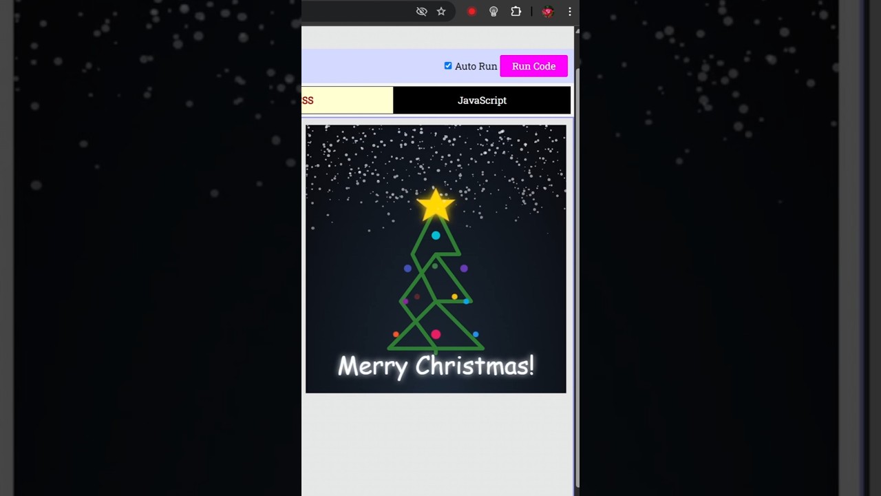 Merry Christmas Using HTML, CSS, JavaScript. Source Code at End