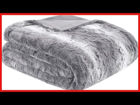 Madison Park Zuri Soft Plush Luxury Oversized Faux Fur Throw Animal Stripes Design