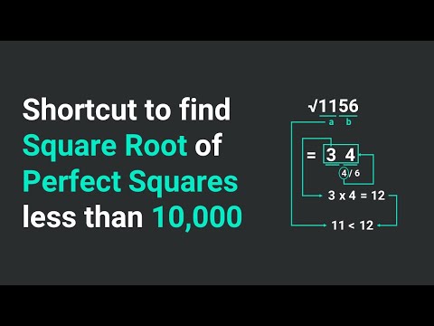 Shortcut to find Square Root of perfect squares less than 10,000