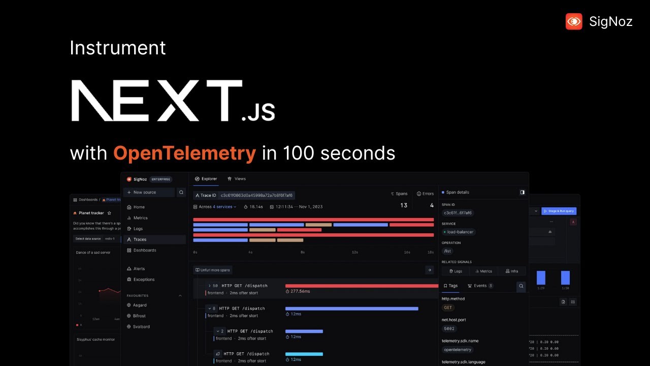 Instrument NextJS with OpenTelemetry in 100 seconds
