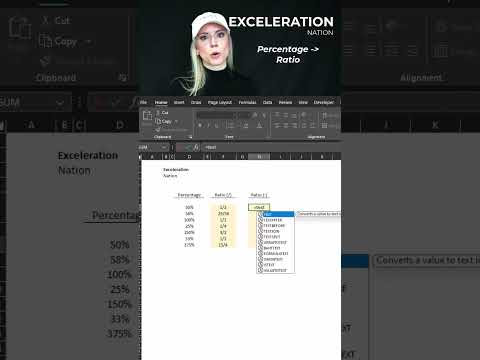 How to Convert Percentages to Ratios! #exceleration