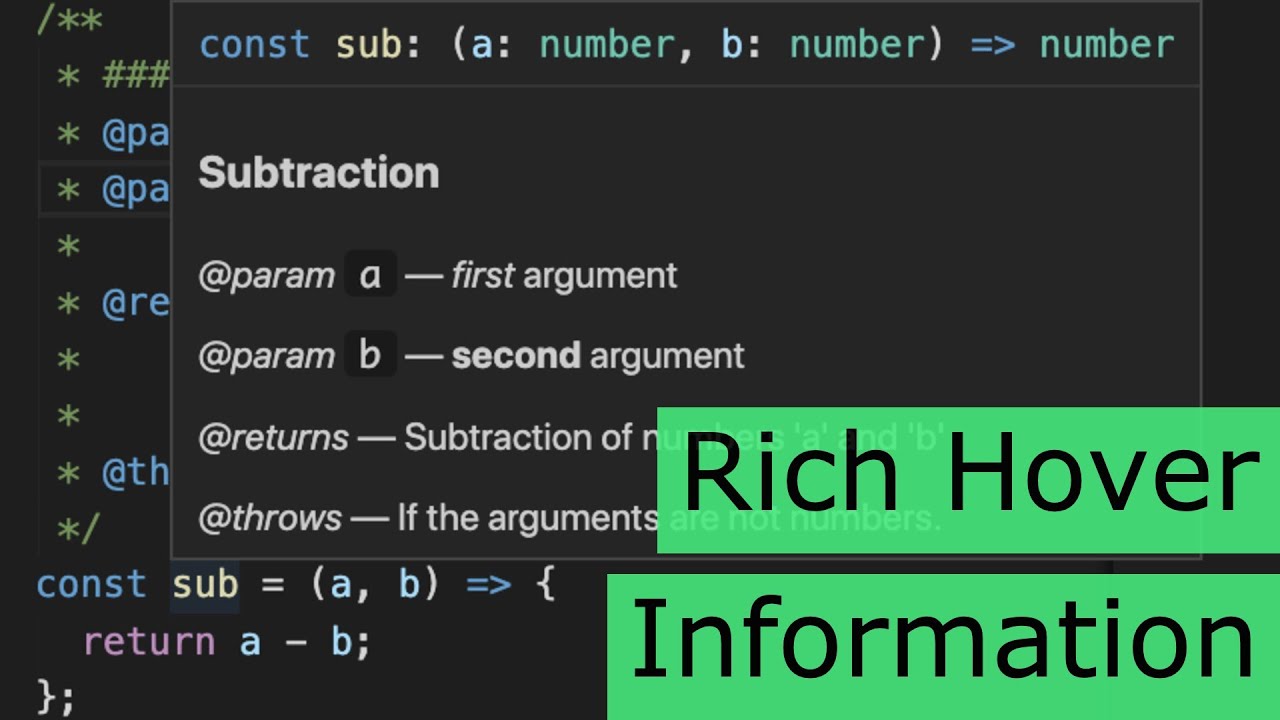 JsDoc - Rich Hover Information