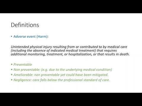 Patient Safety ABC Definitions: Medical Error, Near Miss, Adverse Event, Sentinel Event